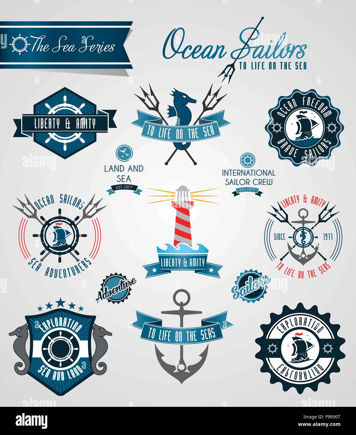 Sea inspired set of badges and crests eps10 vector format Stock Vector ...