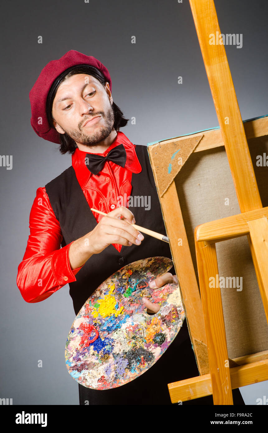 Man artist in art concept Stock Photo - Alamy