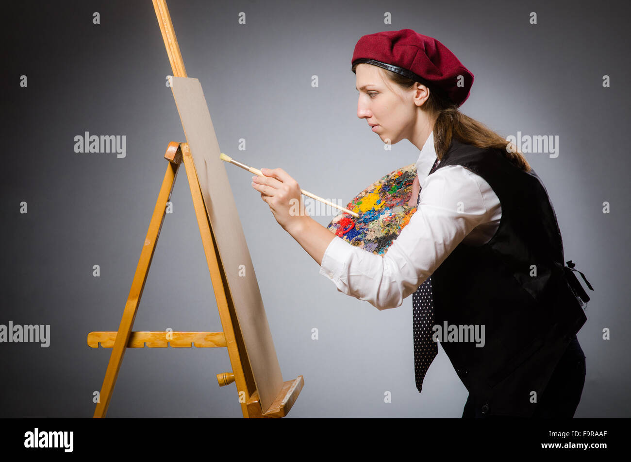 Woman artist in art concept Stock Photo - Alamy