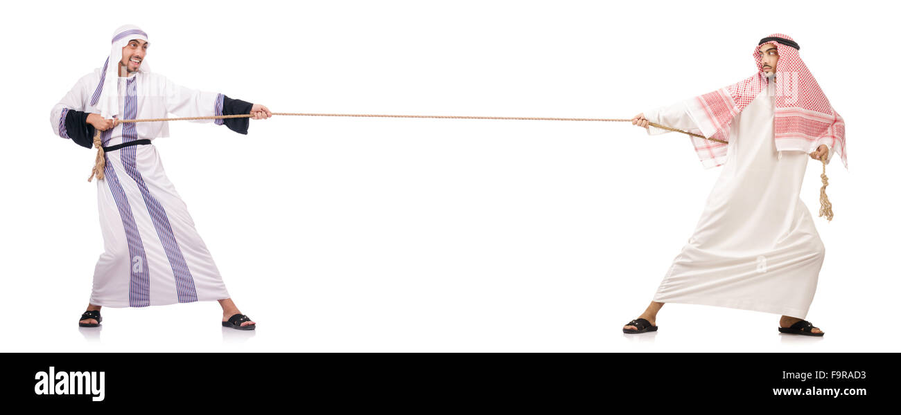 Tug of war concept on white Stock Photo - Alamy