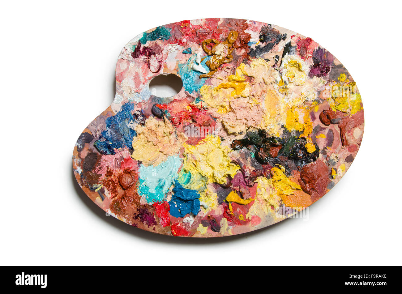Artist palette isolated on the white Stock Photo - Alamy