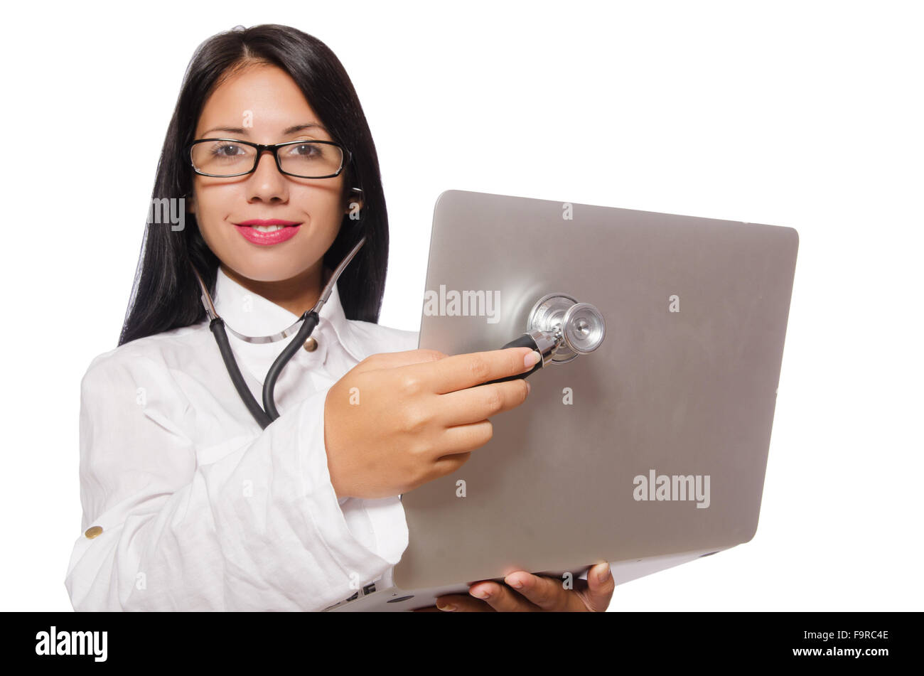 Woman in IT security concept Stock Photo - Alamy
