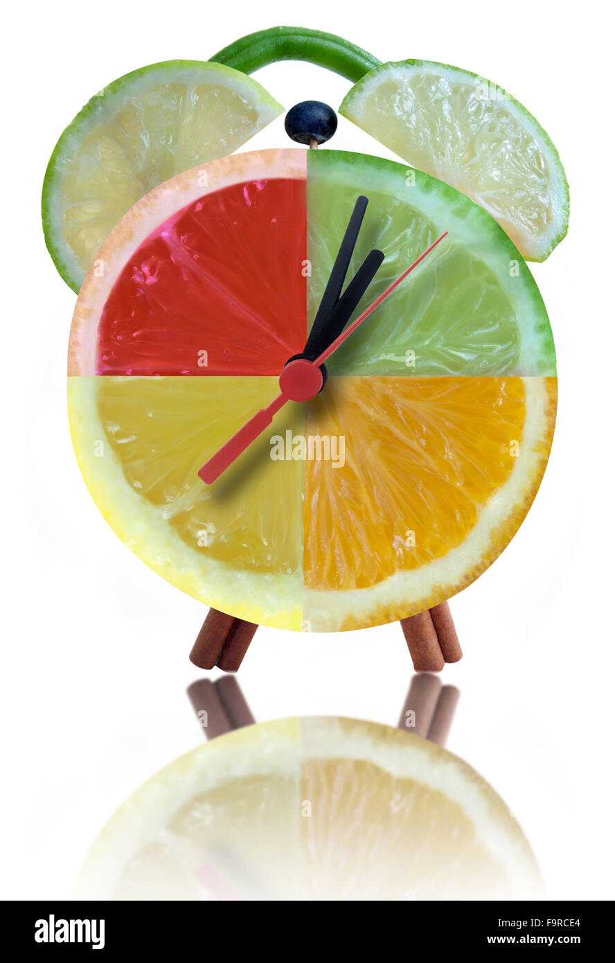 Food clock vegetables fruits healthy hi-res stock photography and ...