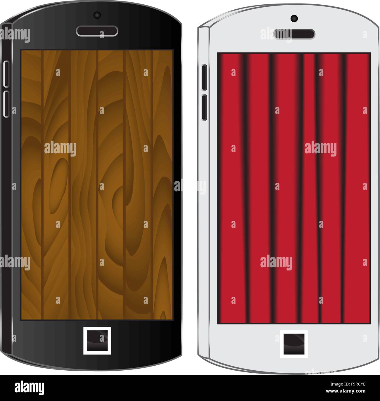 Two modern cell phone on a white background. Mobile phone. Smartphone ...