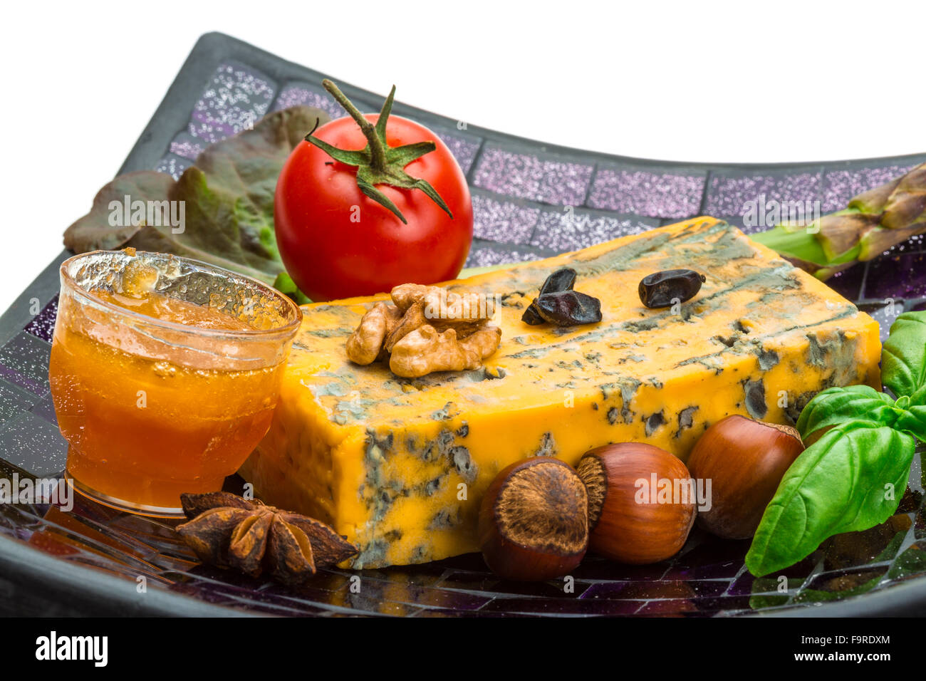 Gold cheese with mould Stock Photo - Alamy
