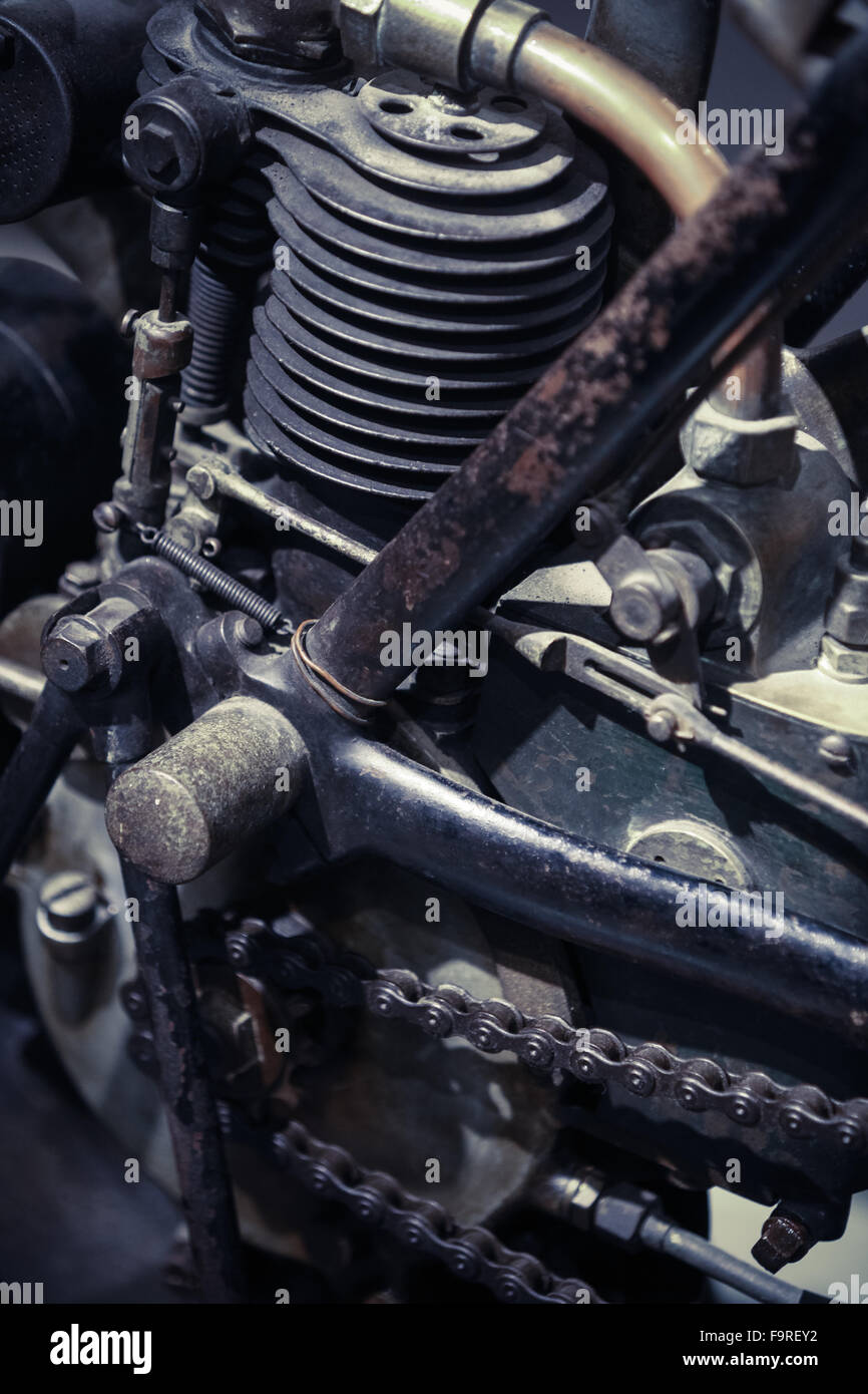 Color image of a vintage motorcycle engine Stock Photo - Alamy