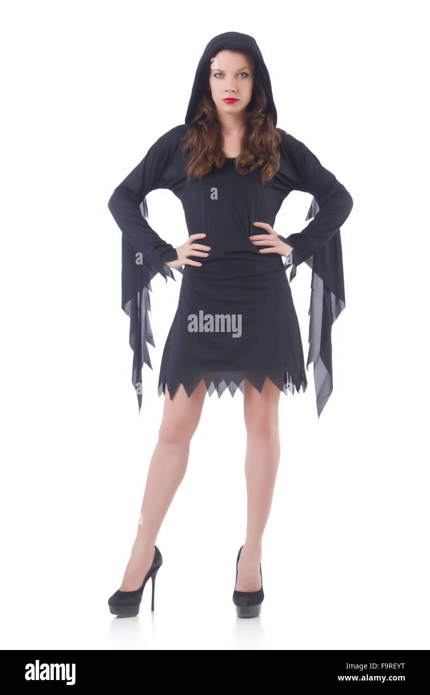 Witch isolated on white background Stock Photo - Alamy