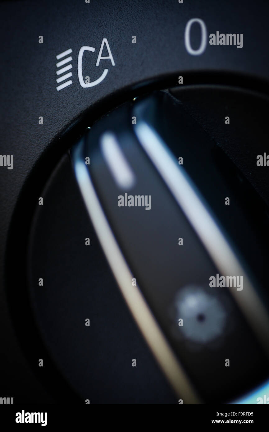 Color image of the headlights switch in a car Stock Photo - Alamy