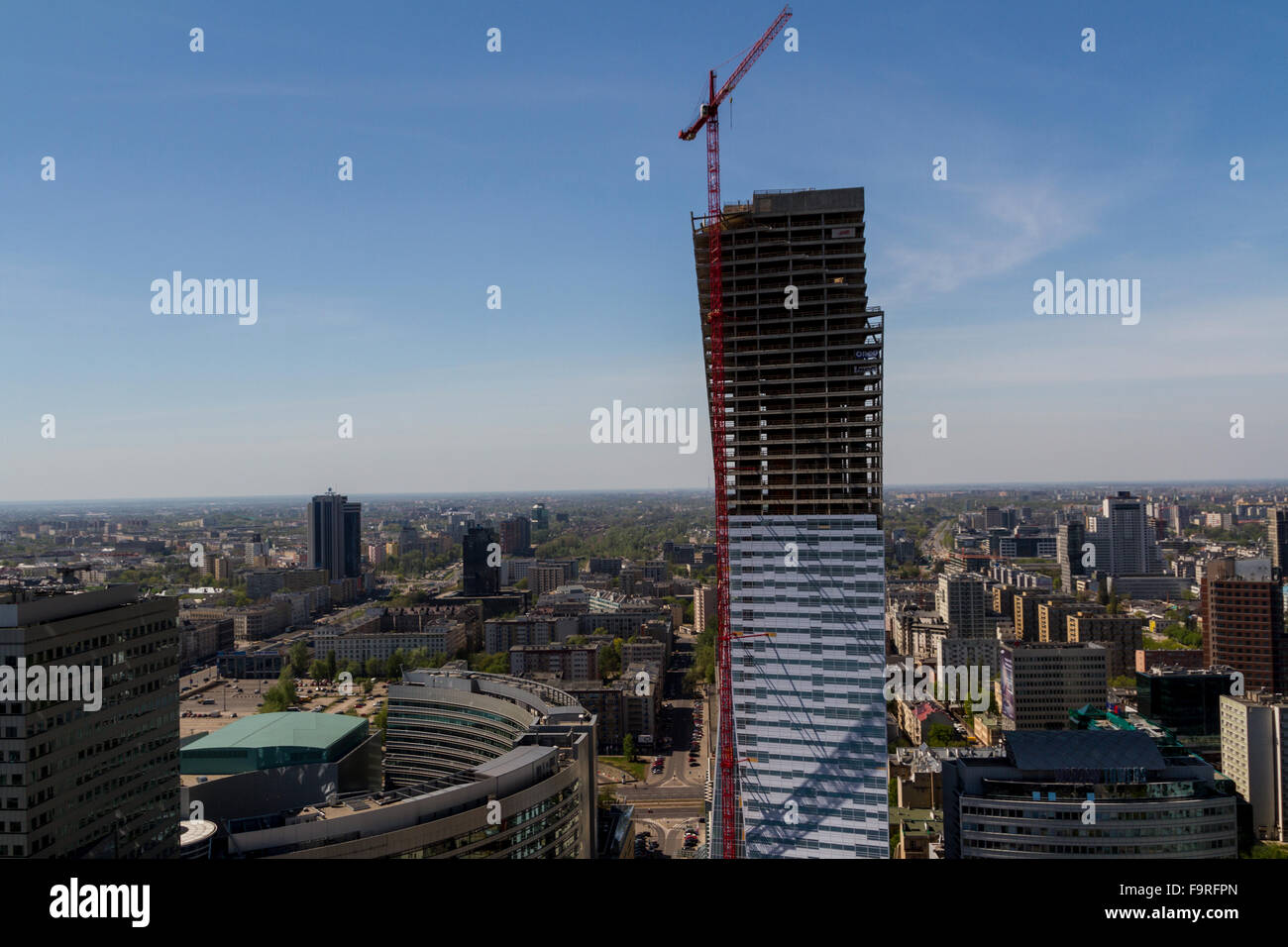 Warsaw skyline with warsaw towers Stock Photo - Alamy