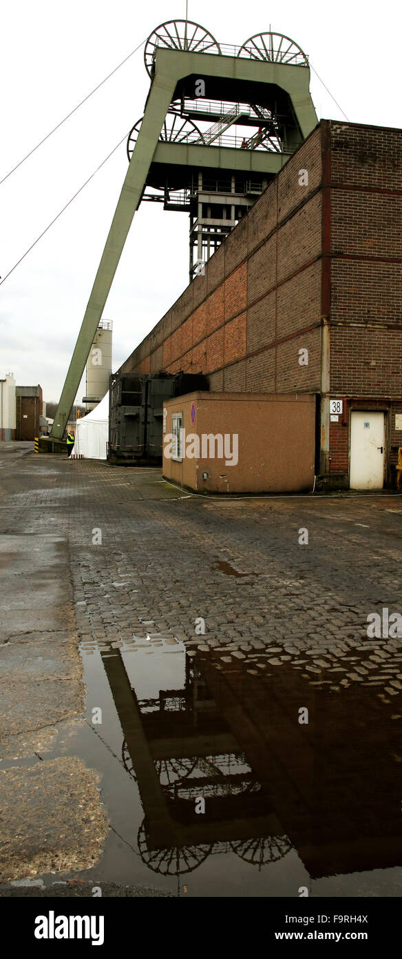 A picture made available on 18 December 2015 shows the headframe of ...