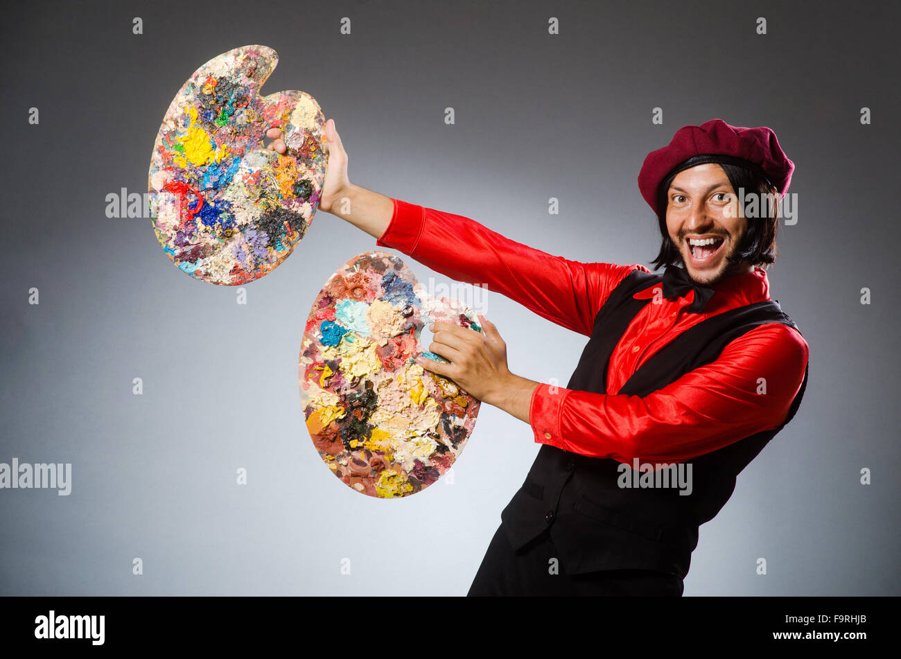 Man artist in art concept Stock Photo - Alamy