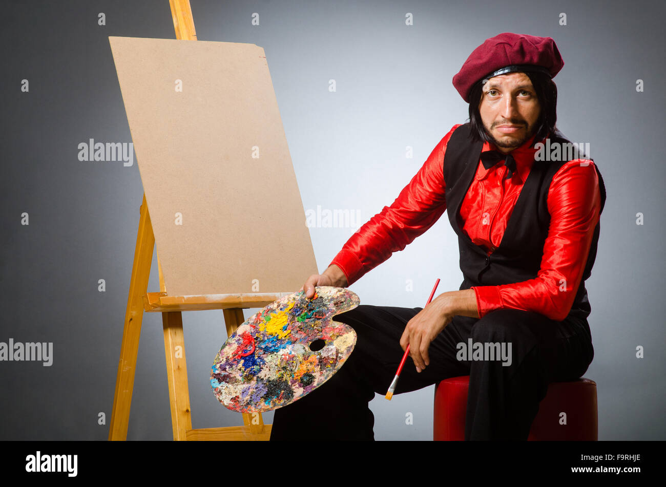 Man artist in art concept Stock Photo - Alamy