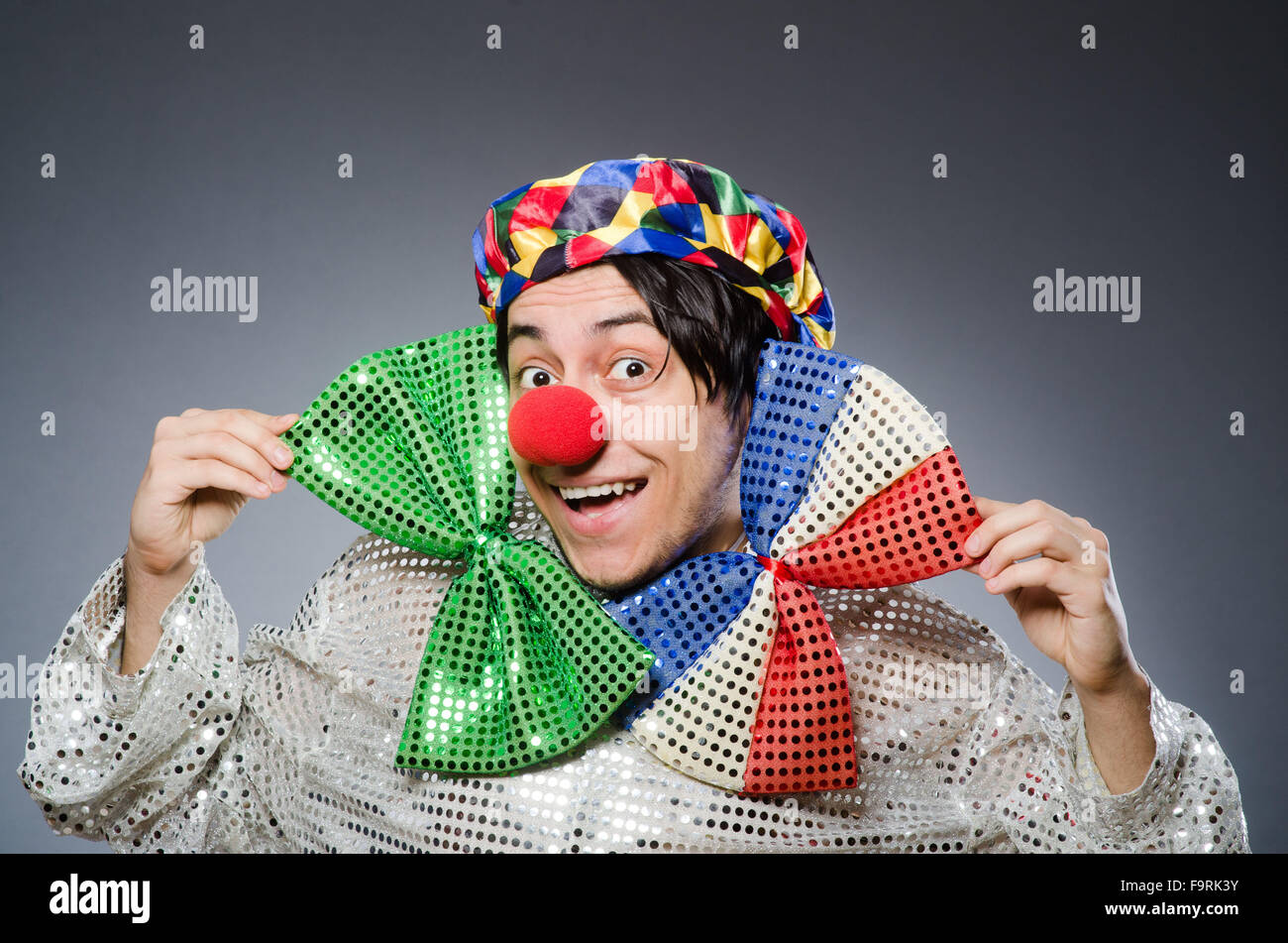 Funny clown with red nose Stock Photo - Alamy