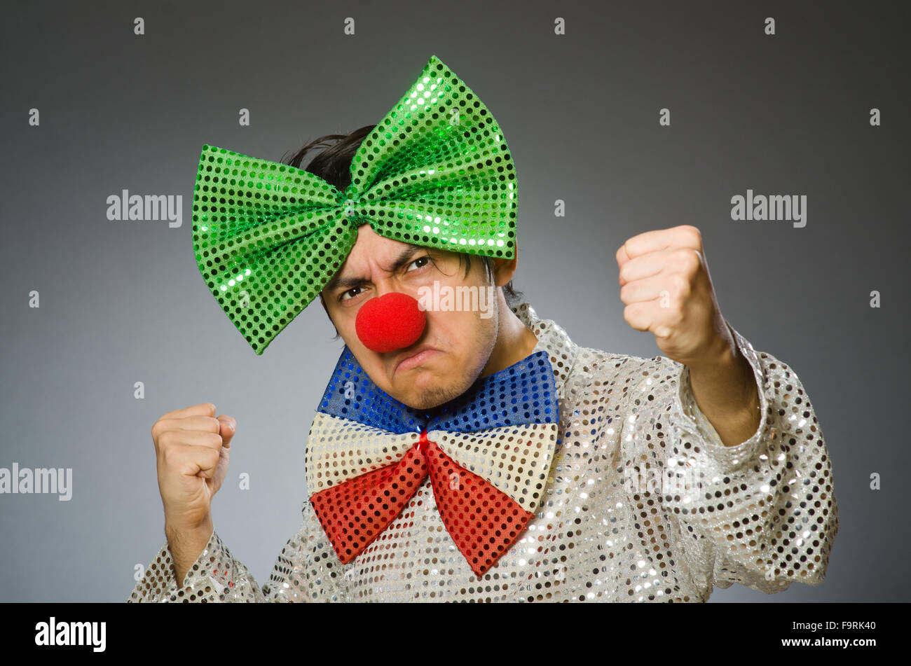 Funny clown with red nose Stock Photo - Alamy