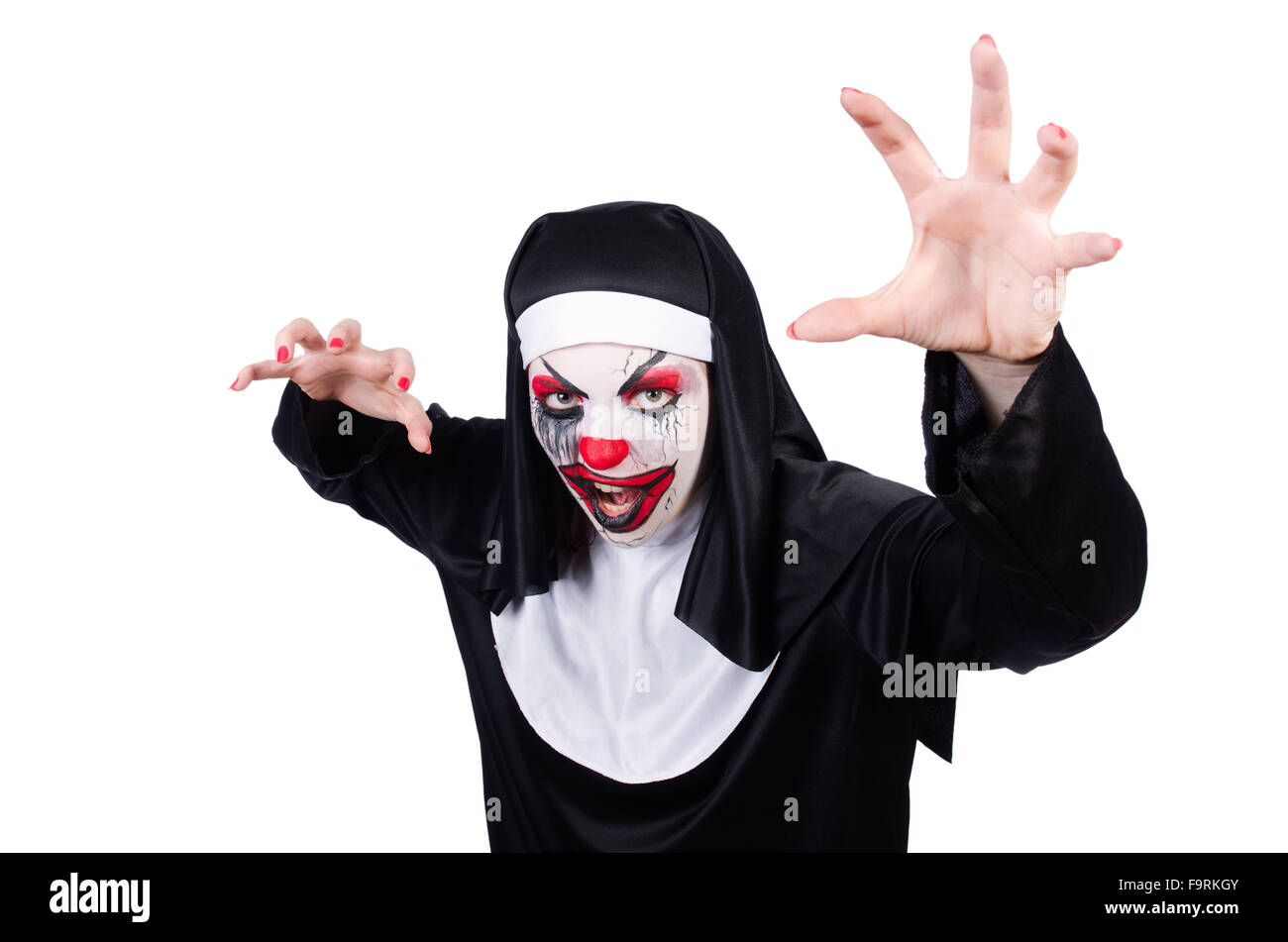 Scary nun in halloween concept Stock Photo - Alamy