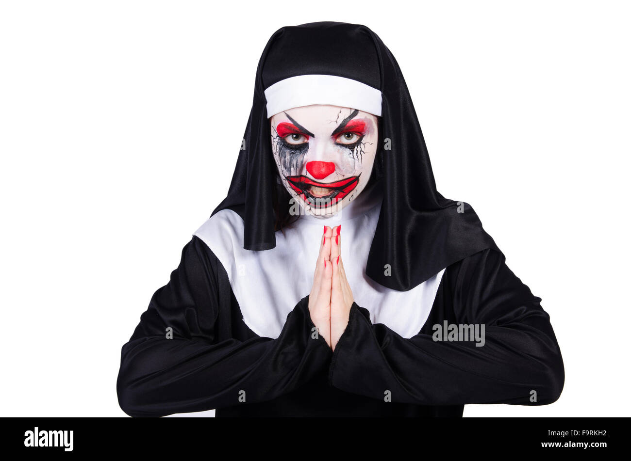 Scary nun in halloween concept Stock Photo - Alamy