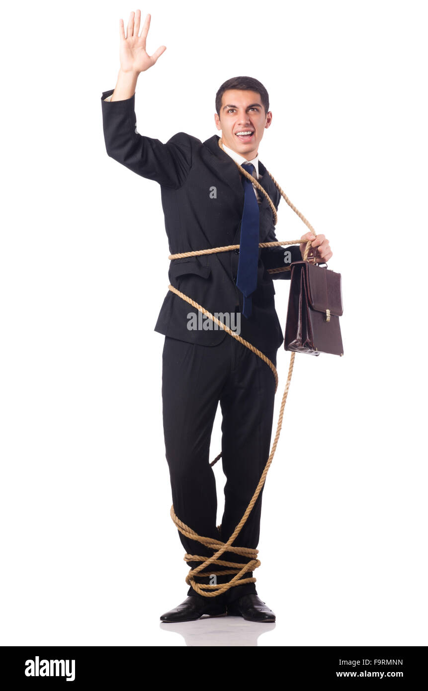 Businessman isolated on the white Stock Photo - Alamy
