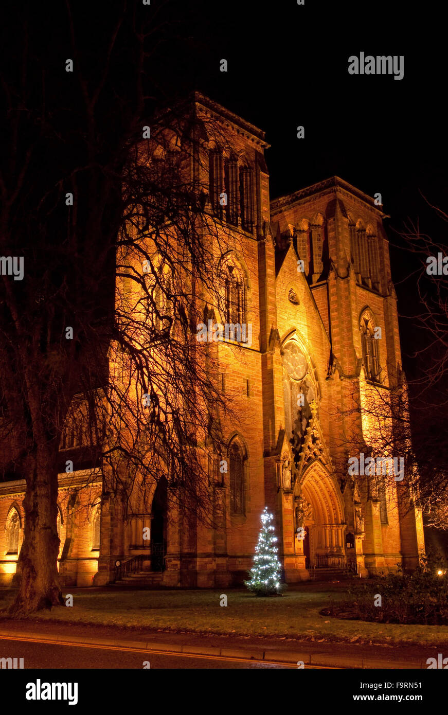 Inverness Cathedral at Christmas Stock Photo - Alamy