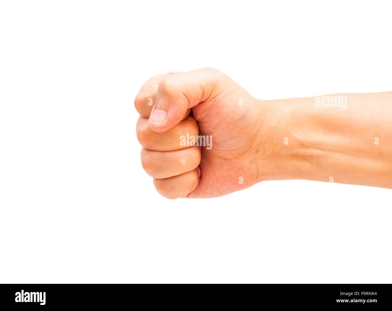 Hand with clenched a fist, isolated on a white background Stock Photo ...