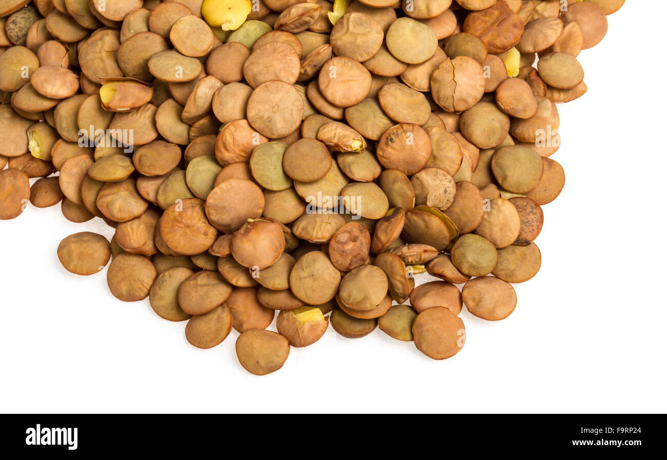Lentils Isolated on White Background Stock Photo - Alamy