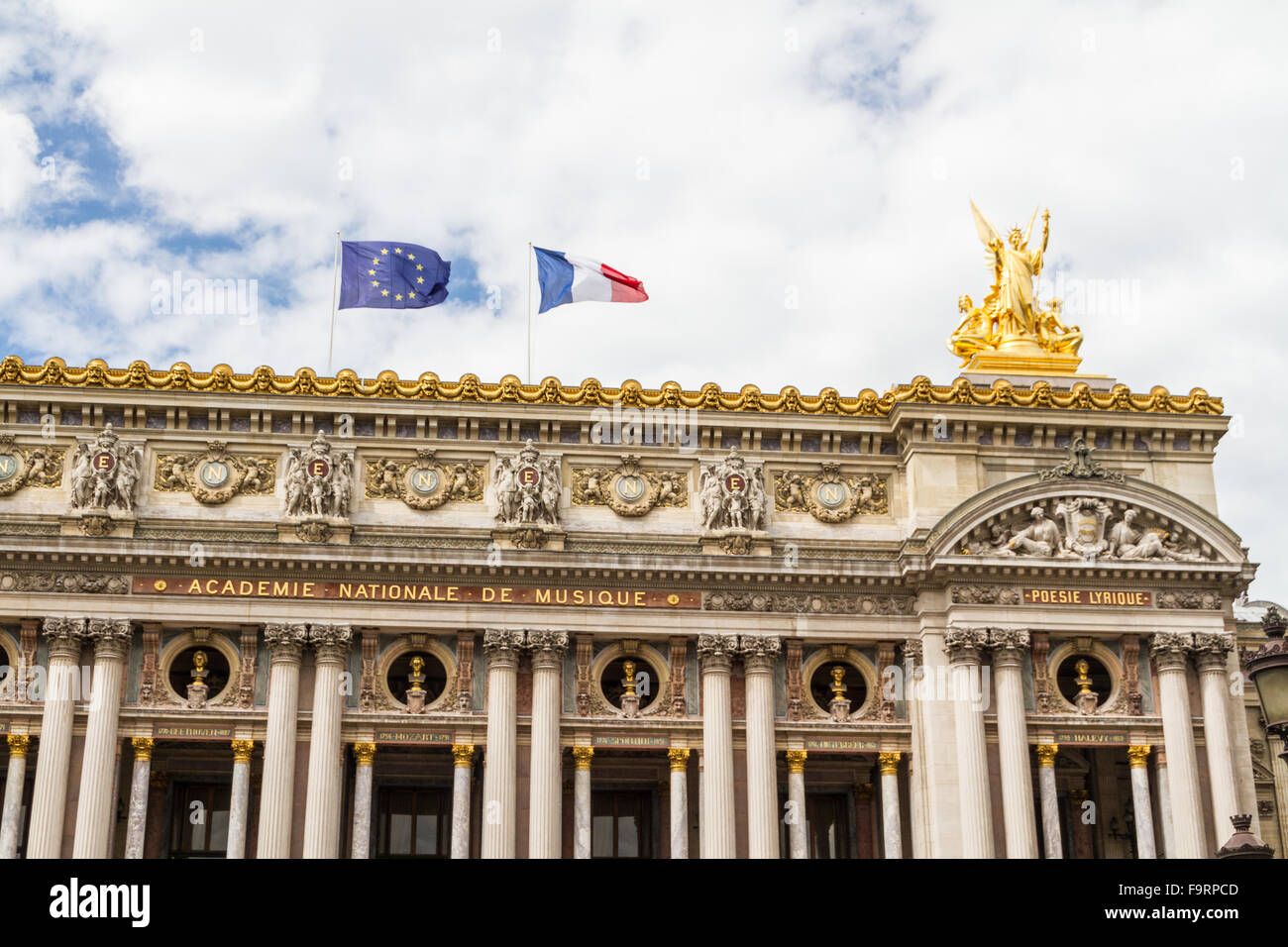 Architectural details of Opera National de Paris: Front Facade. Grand ...