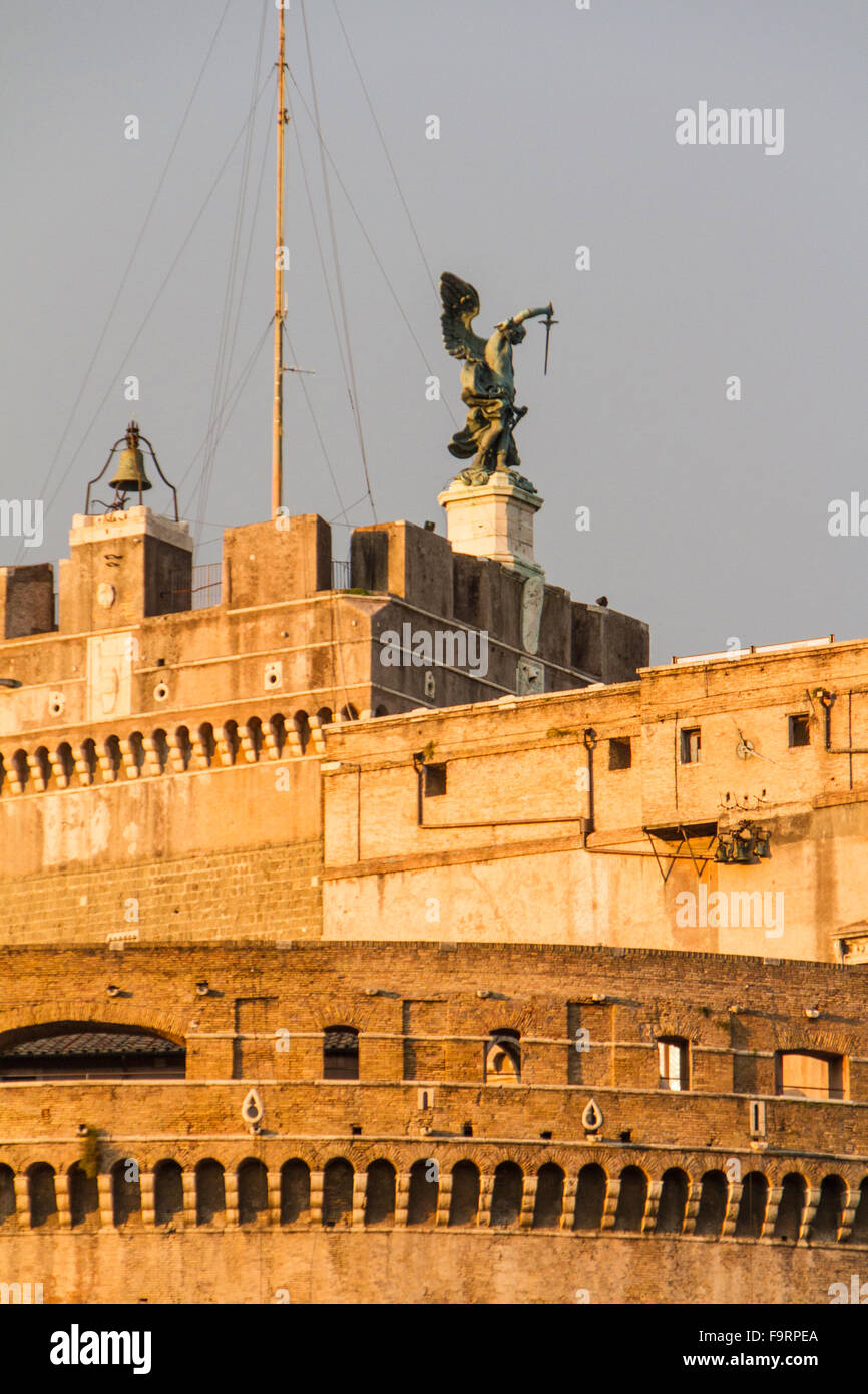 The Mausoleum of Hadrian, known as the Castel Sant'Angelo in Rome ...