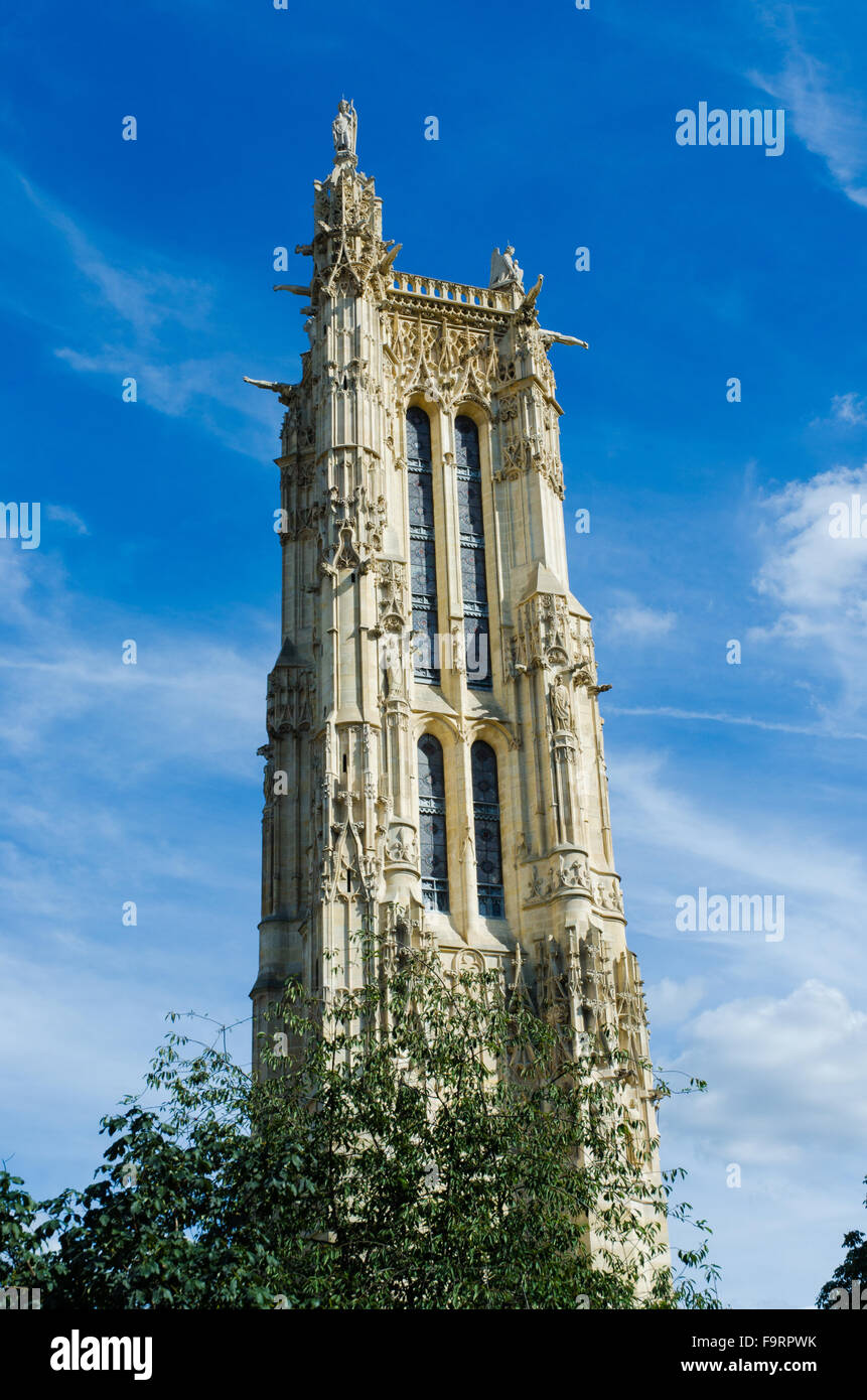 Tower of tour Saint Jacques in Paris Stock Photo - Alamy