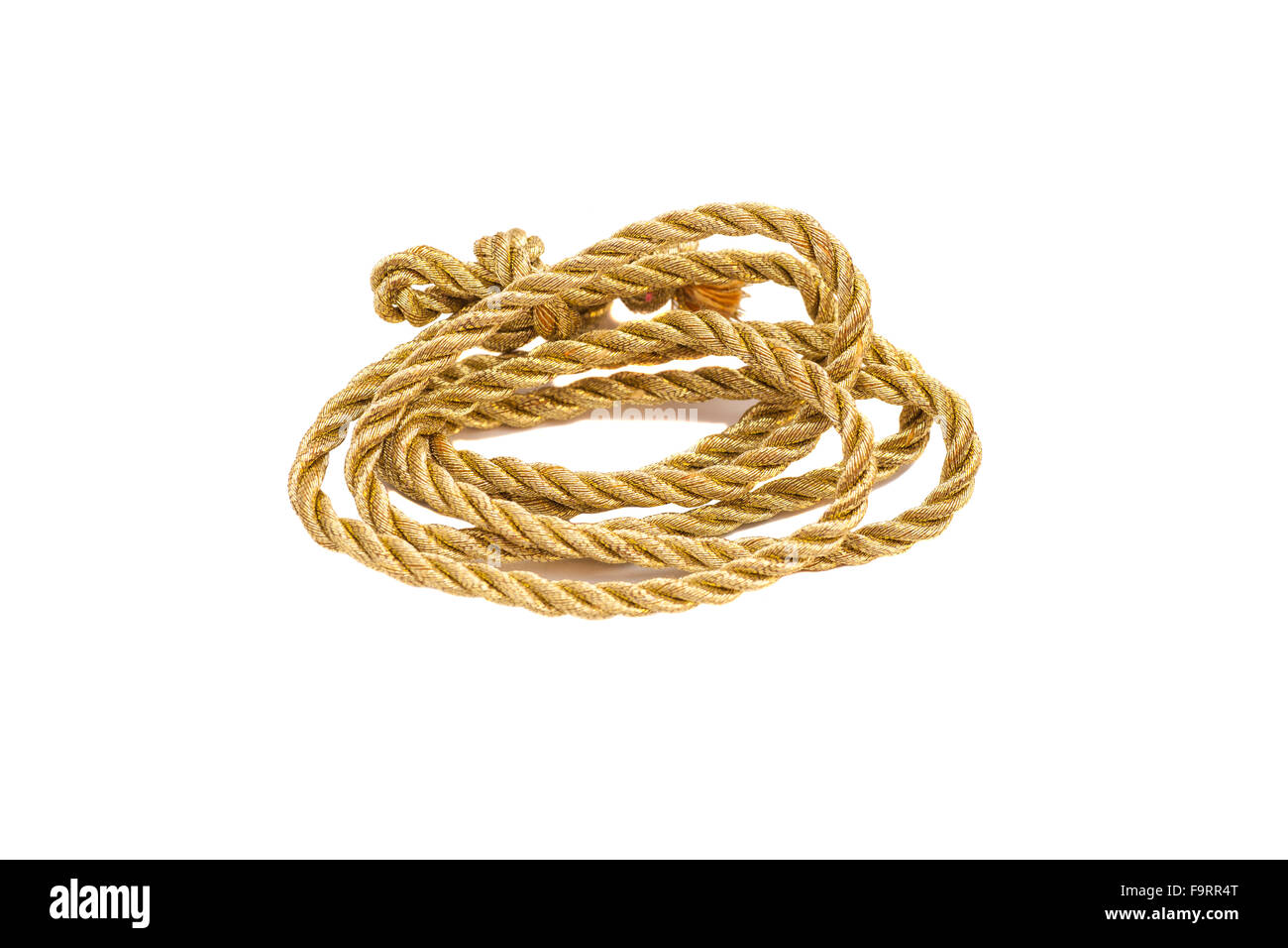 golden rope isolated on white background Stock Photo - Alamy