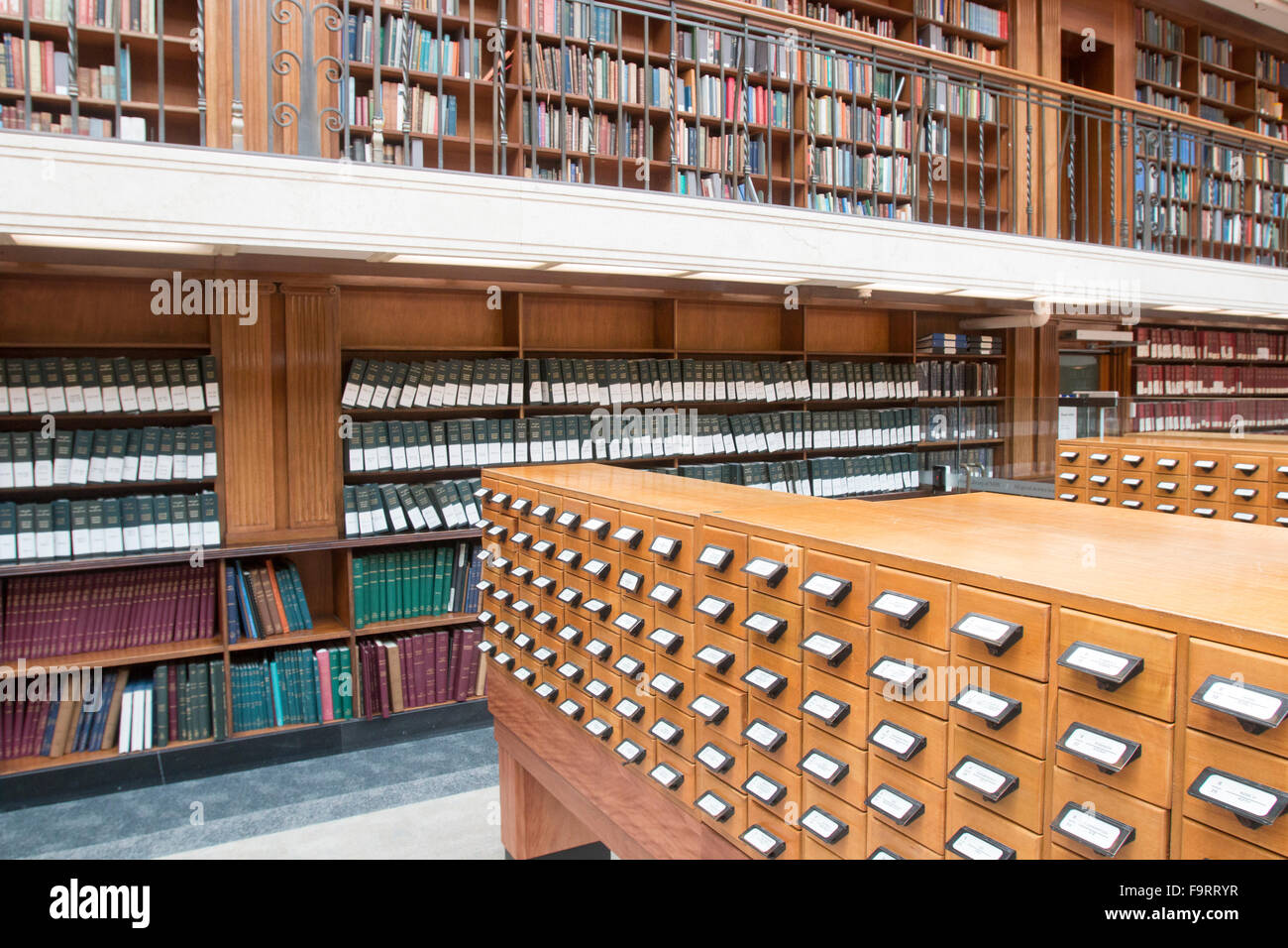Reading room and card index at The State Library of New South Wales, on ...