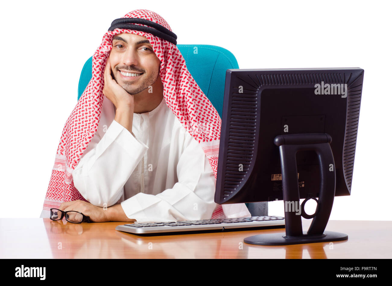 Arab man working in the office Stock Photo - Alamy