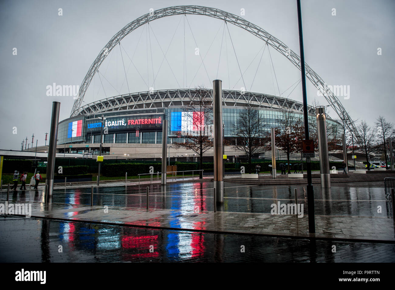 Rain pours from Storm Barney onto Wembley Stadium ahead of tonights ...