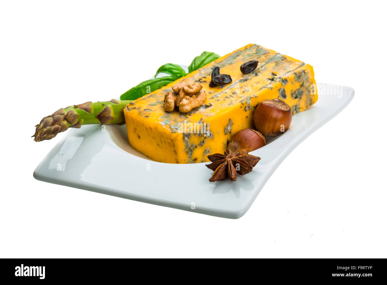 Gold cheese with mould Stock Photo - Alamy