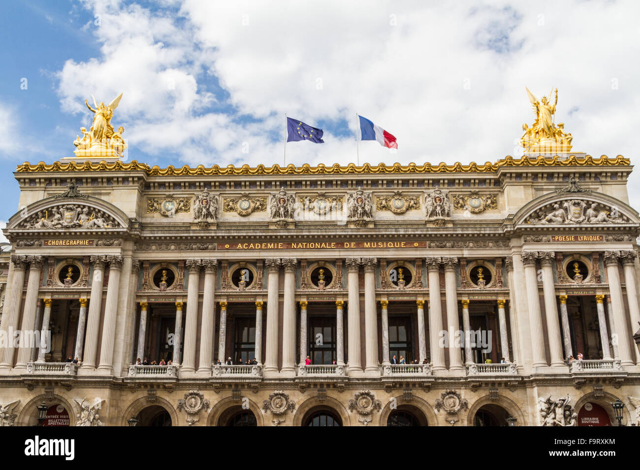 Architectural details of Opera National de Paris: Front Facade. Grand ...