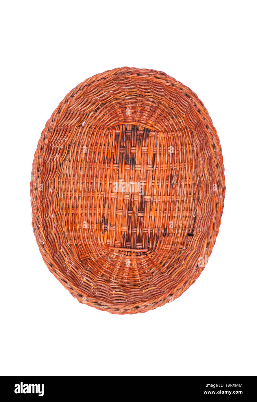 Brown wicker basket isolated on white background Stock Photo - Alamy