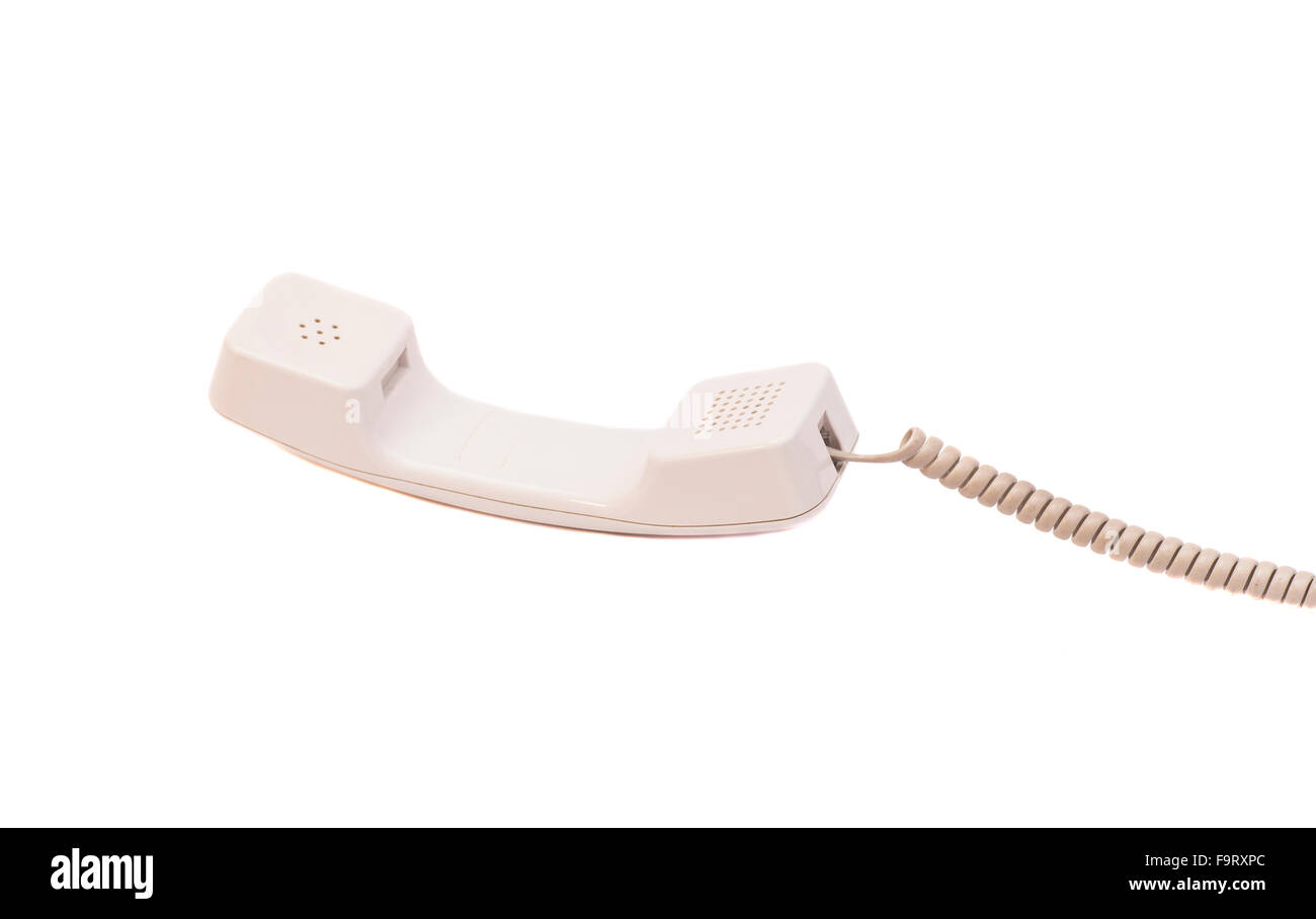 telephone receiver isolated on white background Stock Photo - Alamy