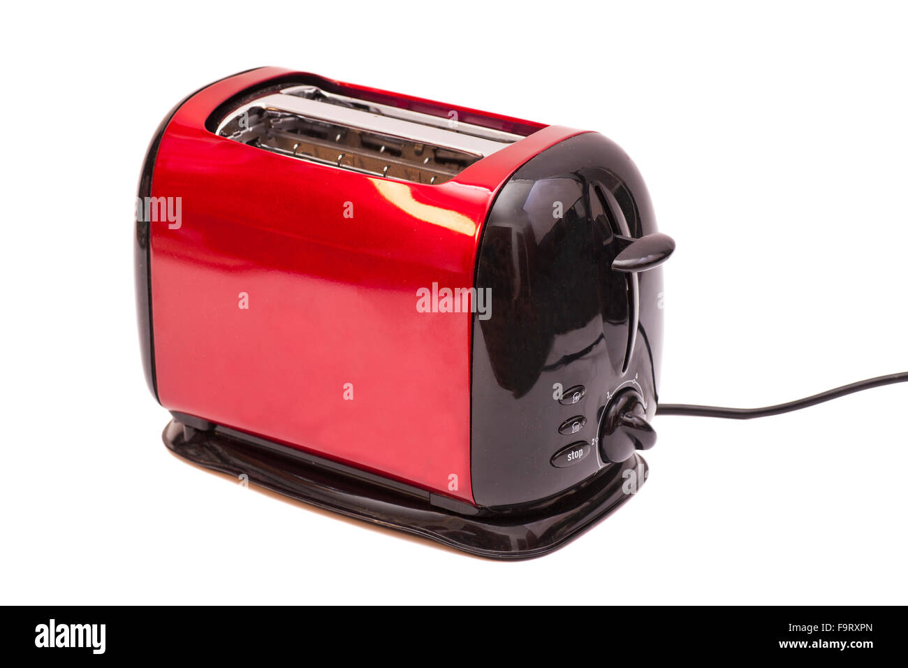 toaster of red color isolated on white background Stock Photo - Alamy