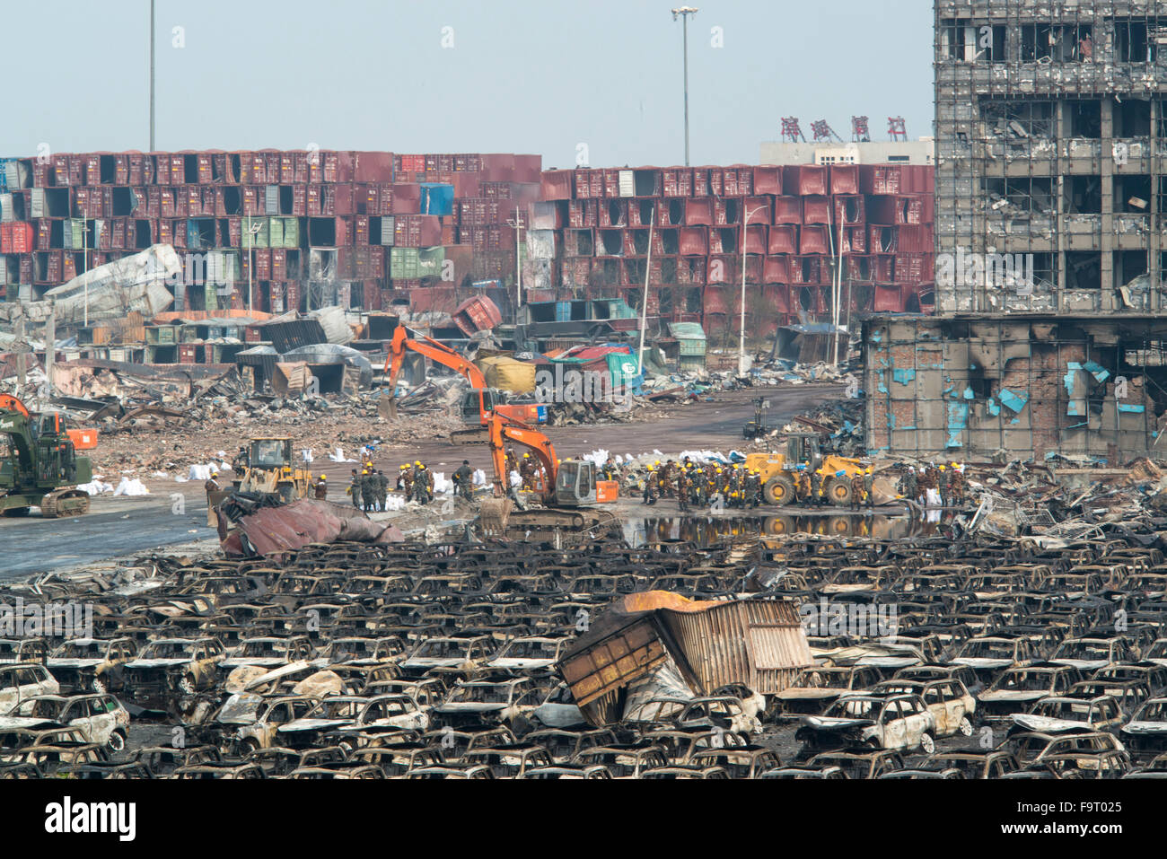 Tianjin Explosion aftermath, blast site. Photo Jayne Russell 17th ...