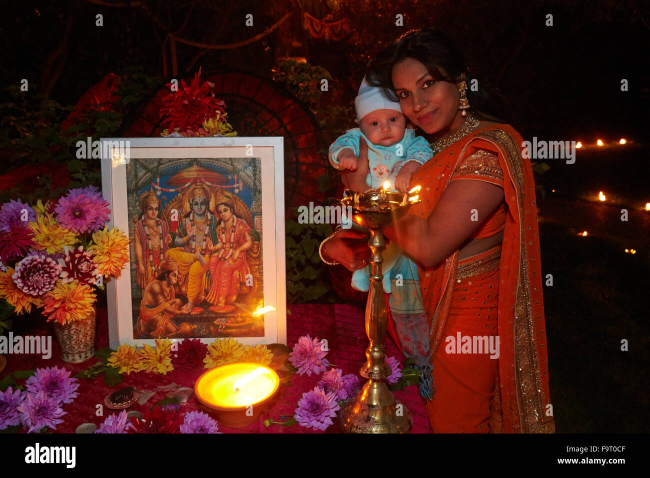 Diwali festival at the Sarcelles ISKCON temple Stock Photo - Alamy