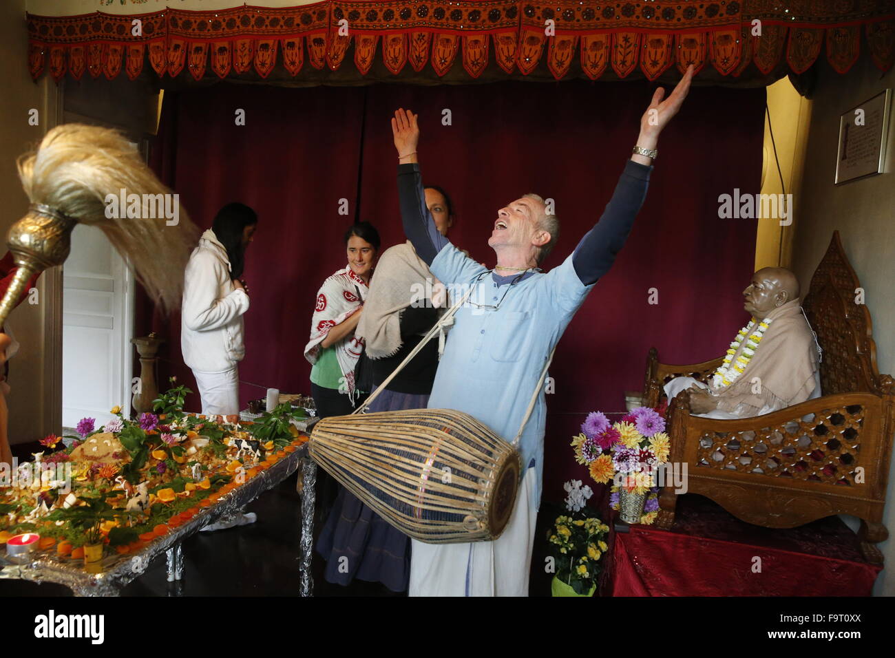 Goverdan puja celebration at ISKCON Paris Stock Photo - Alamy