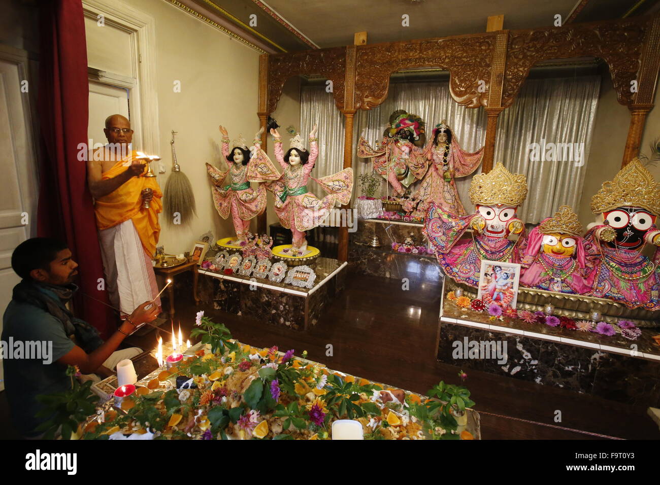 Goverdan puja celebration at ISKCON Paris Stock Photo - Alamy