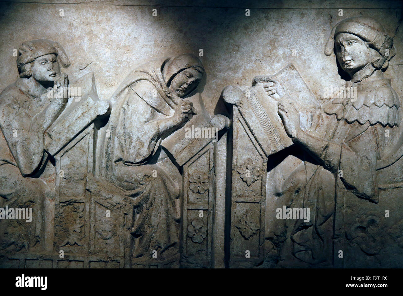 Medieval museum, Bologna. Matteo Gandoni's sepulchre (detail). Stone ...