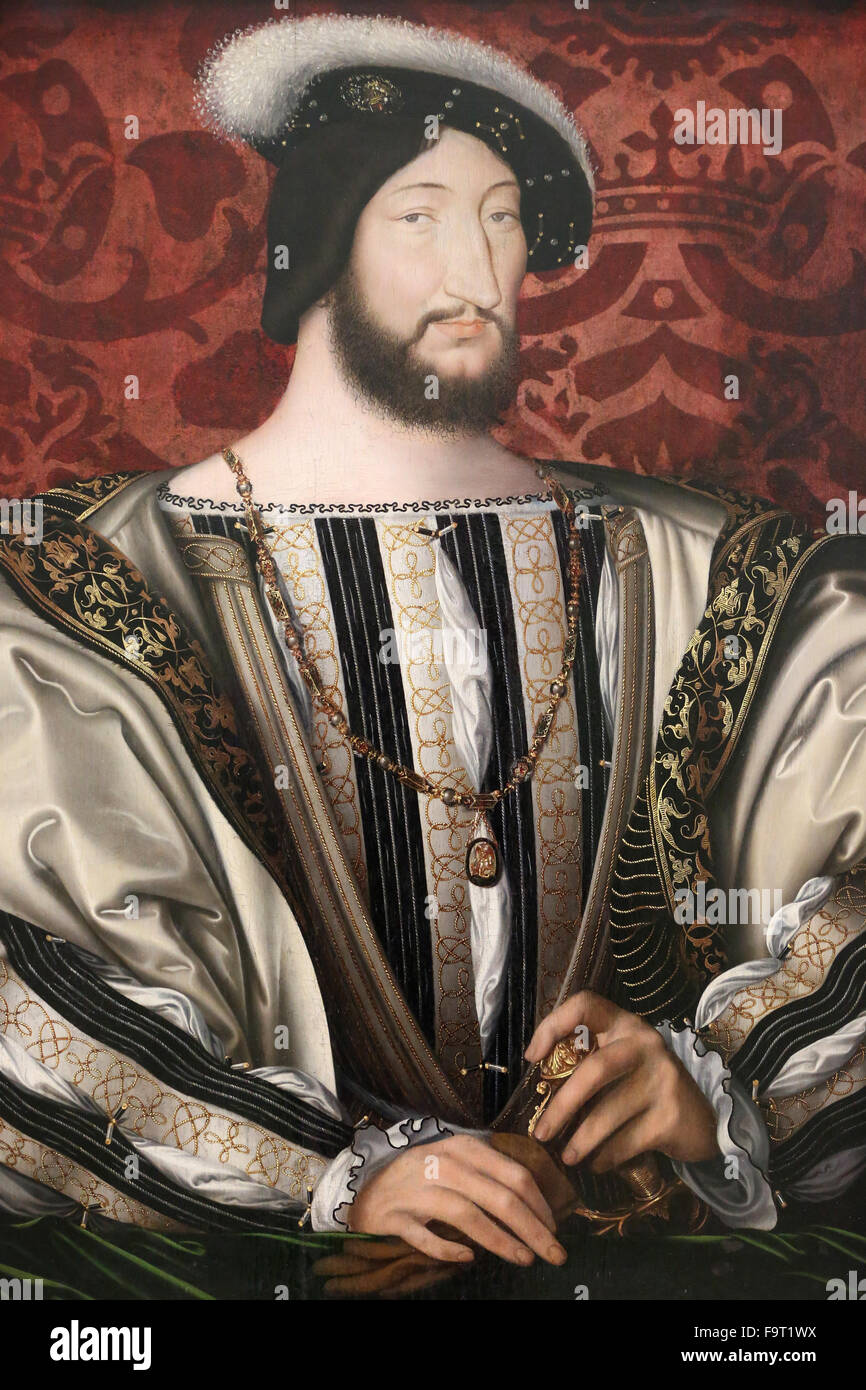 The Louvre Museum. Portrait of Francis I, King of France, by Jean ...