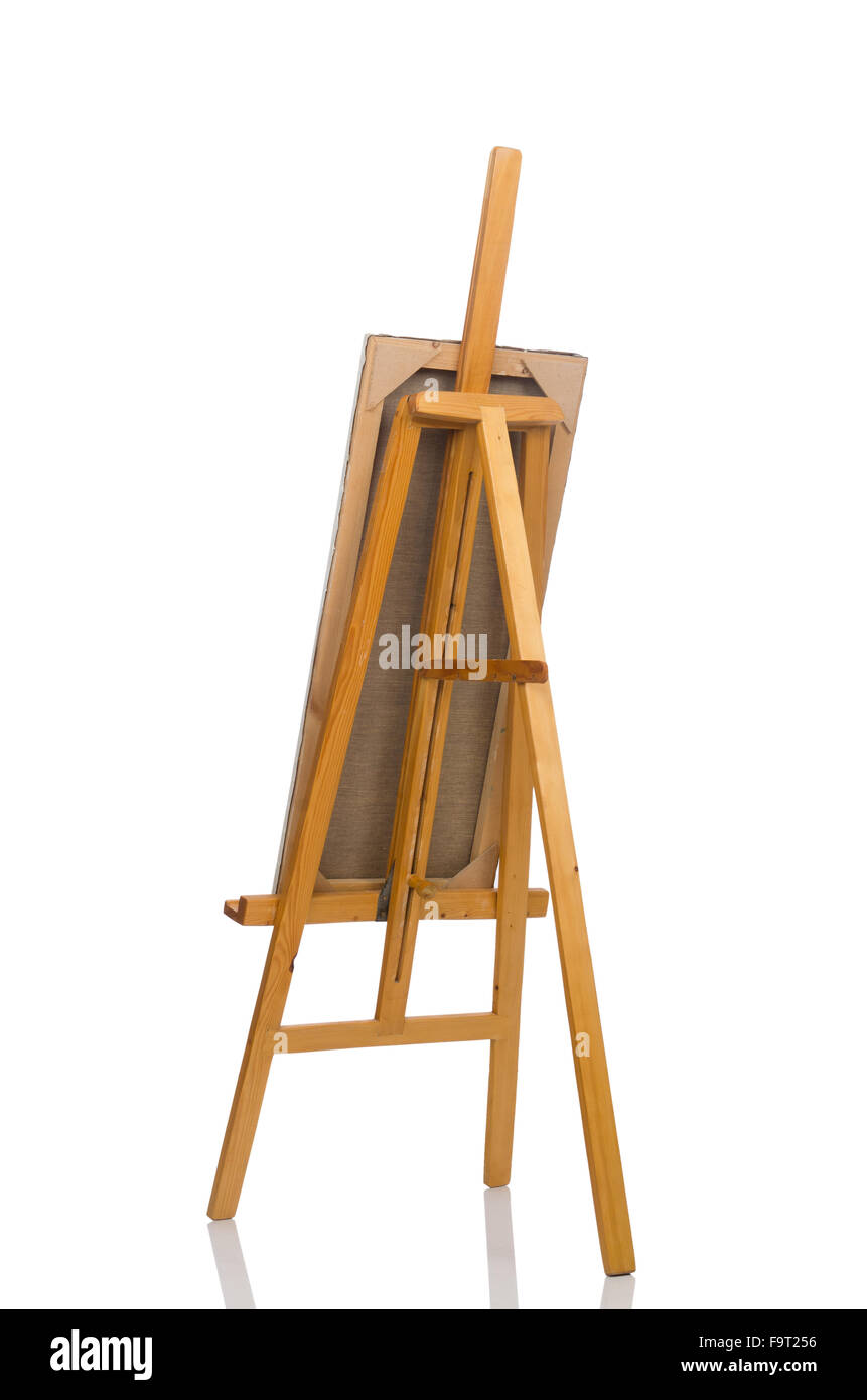Easel isolated on the white background Stock Photo - Alamy
