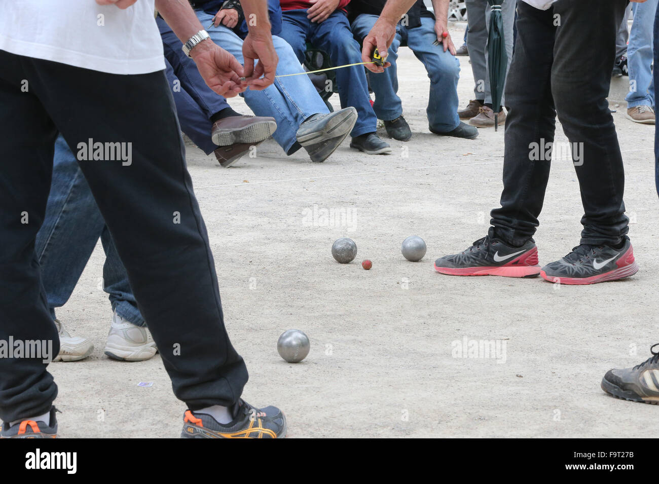 Saint Tropez, playing Petanque (French bowls) on the Place des Lices ...