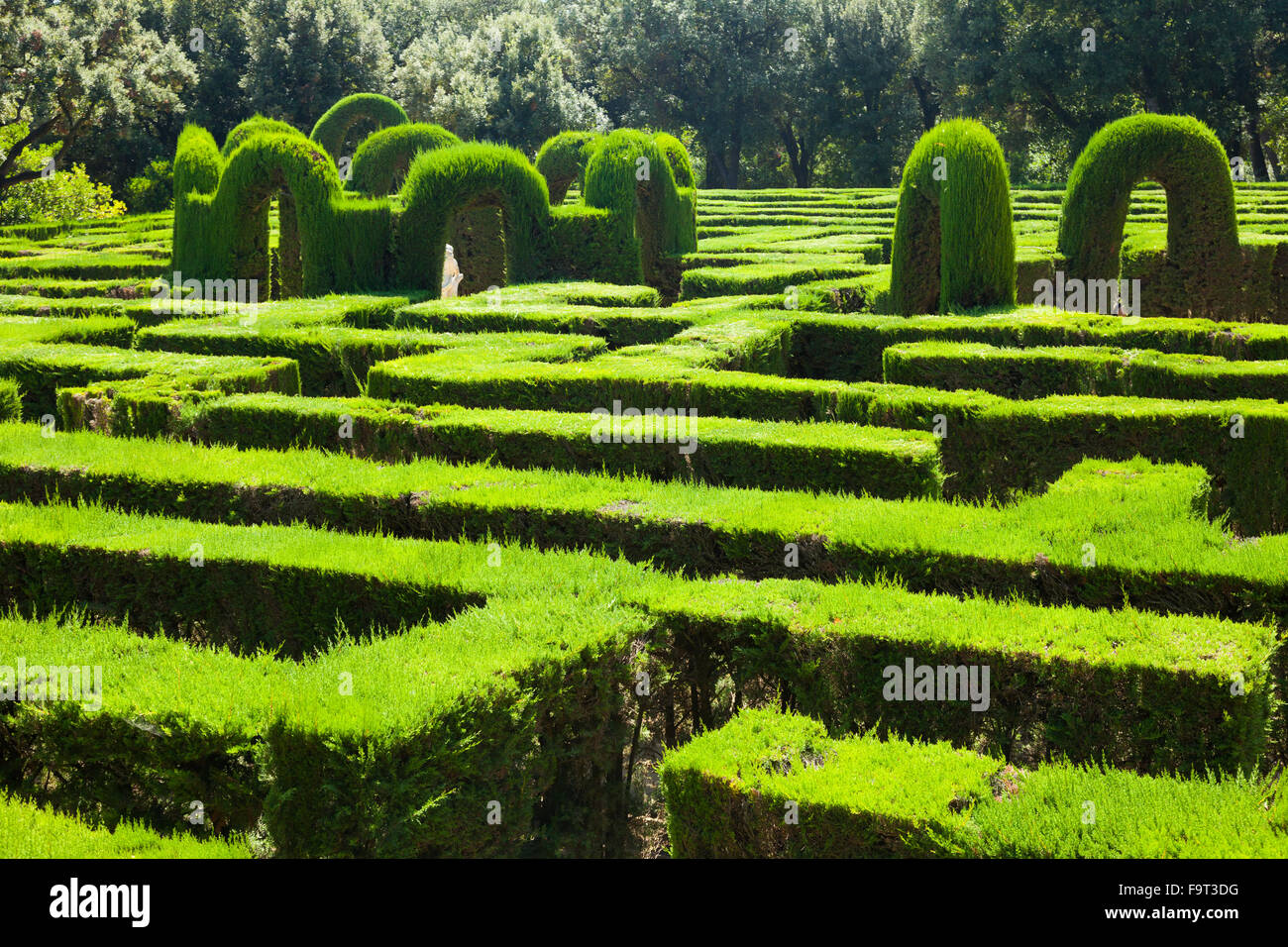 Labyrinth at Labyrinth Park in Barcelona. Catalonia, Spain Stock Photo ...