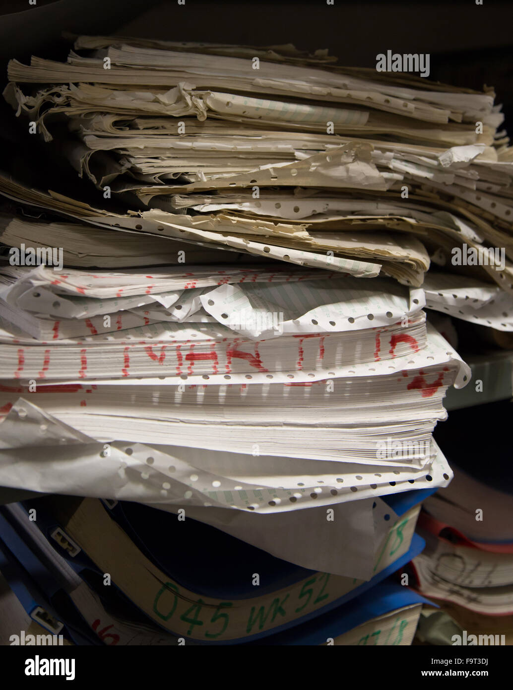Stack of old papers in a record office Stock Photo - Alamy
