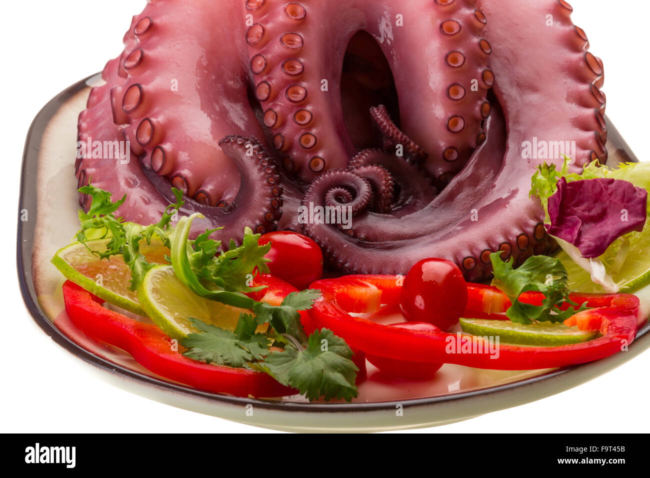 Large boiled octopus Stock Photo - Alamy