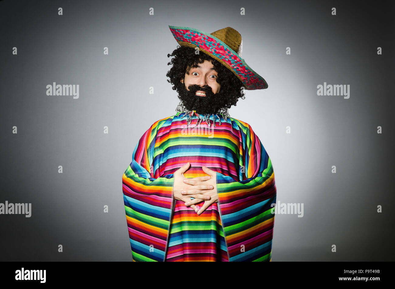 Person wearing sombrero hat in funny concept Stock Photo - Alamy