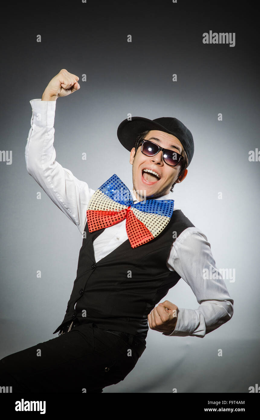 Funny man with giant bow tie Stock Photo - Alamy