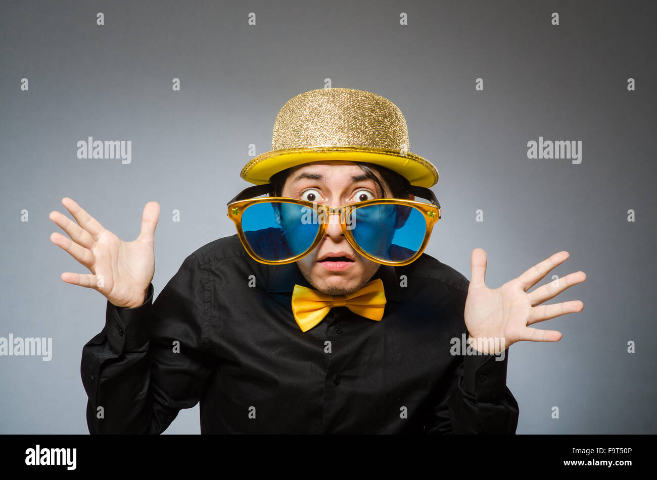 Funny man with vintage hat Stock Photo - Alamy